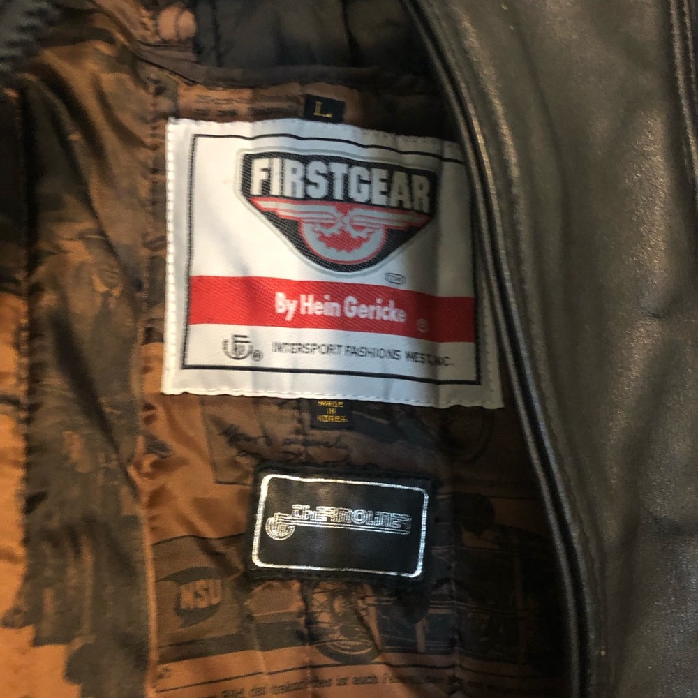 First Gear Black Leather Motorcycle Jacket - Gem
